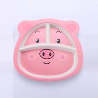 China Animal Baby Dinnerware Bamboo Fiber Children's Plate Cartoon Baby Feeding Dishes Children Toddler Plate for sale
