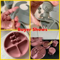 China Baby Weaning Plate Set Silicone Bib Spoon Bowl Plate Tableware Set for sale