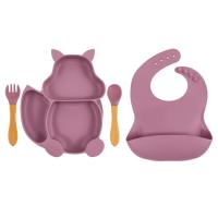 China Food Grade Newborn Feeding Set BPA Free Silicone Tableware Feeding Set for sale