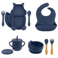 China Food Grade Newborn Feeding Set BPA Free Silicone Tableware Feeding Set for sale