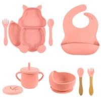 China Food Grade Newborn Feeding Set BPA Free Silicone Tableware Feeding Set for sale