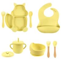 China Food Grade Newborn Feeding Set BPA Free Silicone Tableware Feeding Set for sale