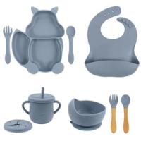 China Food Grade Newborn Feeding Set BPA Free Silicone Tableware Feeding Set for sale