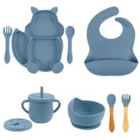 China Food Grade Newborn Feeding Set BPA Free Silicone Tableware Feeding Set for sale