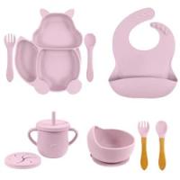 China Food Grade Newborn Feeding Set BPA Free Silicone Tableware Feeding Set for sale