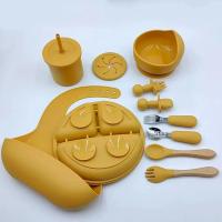 China Toddlers Suction Weaning Set Silicone Baby Feeding Set Dinner Tableware for sale