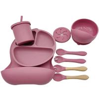 China Toddlers Suction Weaning Set Silicone Baby Feeding Set Dinner Tableware for sale