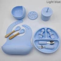 China Toddlers Suction Weaning Set Silicone Baby Feeding Set Dinner Tableware for sale