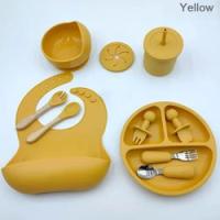 China Toddlers Suction Weaning Set Silicone Baby Feeding Set Dinner Tableware for sale