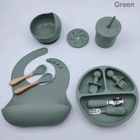 China Toddlers Suction Weaning Set Silicone Baby Feeding Set Dinner Tableware for sale
