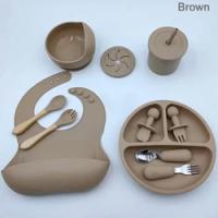 China Toddlers Suction Weaning Set Silicone Baby Feeding Set Dinner Tableware for sale