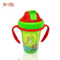 China Safety Infant Sippy Cup BPA Free Plastic Silicone Baby Cups With Handle for sale
