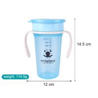 China Portable Infant 360 Degree Training Cup Sublimation Leakproof With Lid Handle for sale
