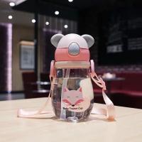 China Anti Fall Infant Sippy Cup Leakproof Straw Cup Bpa Free Plastic Baby Feeding Bottle for sale