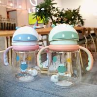 China Baby Training Cup With Handles Baby Drinking Cup 350ml Transparent Baby Straw Cup for sale