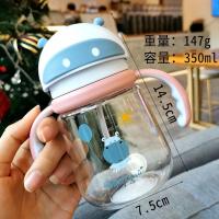 China Baby Training Cup With Handles Baby Drinking Cup 350ml Transparent Baby Straw Cup for sale