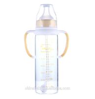 China Glass Training Baby Milk Bottle Food Grade High Hardness Milk Bottle Bpa Free Custom Milk Feeding Glass Baby Bottle for sale