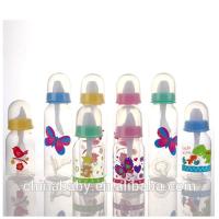China portable silicone label milk baby bottle custom sublimation feeding baby bottle With Handle for sale