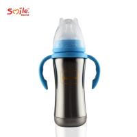 China High Quality Bpa Free Double Wall Insulated Tumbler Cups Stainless Steel Water Bottle Baby Feeding Bottle With Lid And Pp Handle for sale