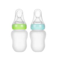 China Wide Mouth Silicone Milk Bottle Multifunctional Baby Straw Water Cup Silicone Squeeze Soft Spoon Food Supplement Bottle for sale