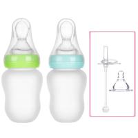 China Wide Mouth Silicone Milk Bottle Multifunctional Baby Straw Water Cup Silicone Squeeze Soft Spoon Food Supplement Bottle for sale