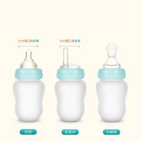 China Wide Mouth Silicone Milk Bottle Multifunctional Baby Straw Water Cup Silicone Squeeze Soft Spoon Food Supplement Bottle for sale
