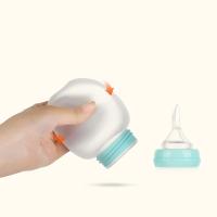 China Wide Mouth Silicone Milk Bottle Multifunctional Baby Straw Water Cup Silicone Squeeze Soft Spoon Food Supplement Bottle for sale