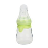 China New Arrival Creative Squeeze Spoon Unbreakable Food Dispenser Feeder Baby Silicone Feeding Bottle with Spoon for sale