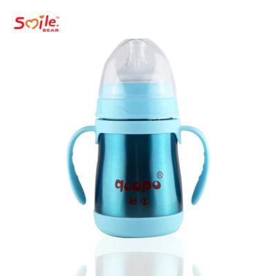 China Food grade 180ml stainless steel baby feeding bottle with handle for sale