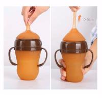 China Nano Silver Silicone Feeding Bottle 150ML 250ML Customized Color for sale