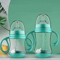 China Safety Newborn Feeding Bottle Silicone Baby Milk Bottle With Bumper Protection for sale