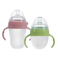 China BPA Free 100% Food Grade Manufacturers 16oz Smart Hands Free Baby Silicone Milk Feeding Baby Bottle for sale