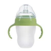 China BPA Free 100% Food Grade Manufacturers 16oz Smart Hands Free Baby Silicone Milk Feeding Baby Bottle for sale