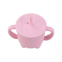 China Custom Reusable Bpa Free Double Handle Silicone Baby Children Toddler Infant Training Cups With Straws for sale
