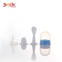 China 250ml Fashionable adult BPA free silicone baby feeding bottle with spoon for sale