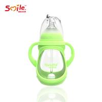 China Collapse Resistant Soft Silicone Nipple BPS And BPA Free Eco-Friendly Glass Baby Feeding Bottle for sale