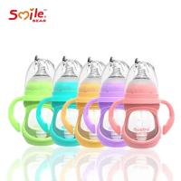 China Collapse Resistant Soft Silicone Nipple BPS And BPA Free Eco-Friendly Glass Baby Feeding Bottle for sale