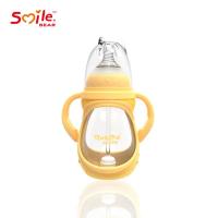 China Collapse Resistant Soft Silicone Nipple BPS And BPA Free Eco-Friendly Glass Baby Feeding Bottle for sale