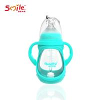 China Collapse Resistant Soft Silicone Nipple BPS And BPA Free Eco-Friendly Glass Baby Feeding Bottle for sale