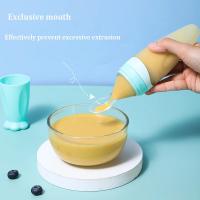 China Wholesale Portable Food Grade BPA Free Silicone Squeeze Rice Paste Milk Feeding Bottle for sale