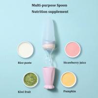 China Wholesale Portable Food Grade BPA Free Silicone Squeeze Rice Paste Milk Feeding Bottle for sale