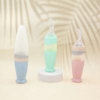 China Wholesale Portable Food Grade BPA Free Silicone Squeeze Rice Paste Milk Feeding Bottle for sale