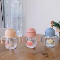 China 350ml Baby Sippy Water Cup Kid Handle Learn Feeding Drinking Bottle Anti-choking with Gravity Ball Kids Training Cup with Straw for sale