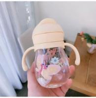 China 350ml Baby Sippy Water Cup Kid Handle Learn Feeding Drinking Bottle Anti-choking with Gravity Ball Kids Training Cup with Straw for sale