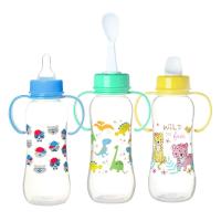 China Hot-selling Cute Children Plastic Straw Water Bottle With Handle Anti-fall Children Gift Baby Student Sports Cartoon Bottle for sale