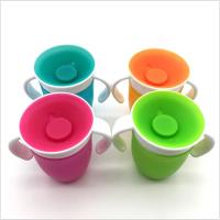 China 360 Trainer Cup Green Learn To Drink Children Silicone Cups Magic Leakproof Baby Learning 360 Training Cup for sale