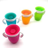 China 360 Trainer Cup Green Learn To Drink Children Silicone Cups Magic Leakproof Baby Learning 360 Training Cup for sale