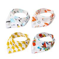 China New Design Fox Animals Safety Cartoon Printing Baby Bibs Pinny for sale