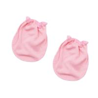 China Manufacturer Wholesale Organic Plain Blank Pink bule Cute Scratch Prevention baby mittens for sale
