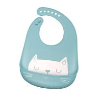 China Adjustable Infant Feeding Bib Waterproof Pink Silicone Plain Baby Bib for sale